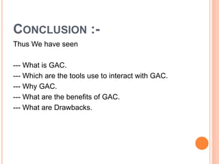C# Global Assembly Cache | PPT