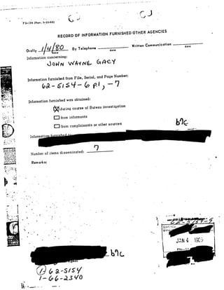 John Wayne Gacy FBI Files | PDF