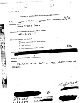 John Wayne Gacy FBI Files | PDF