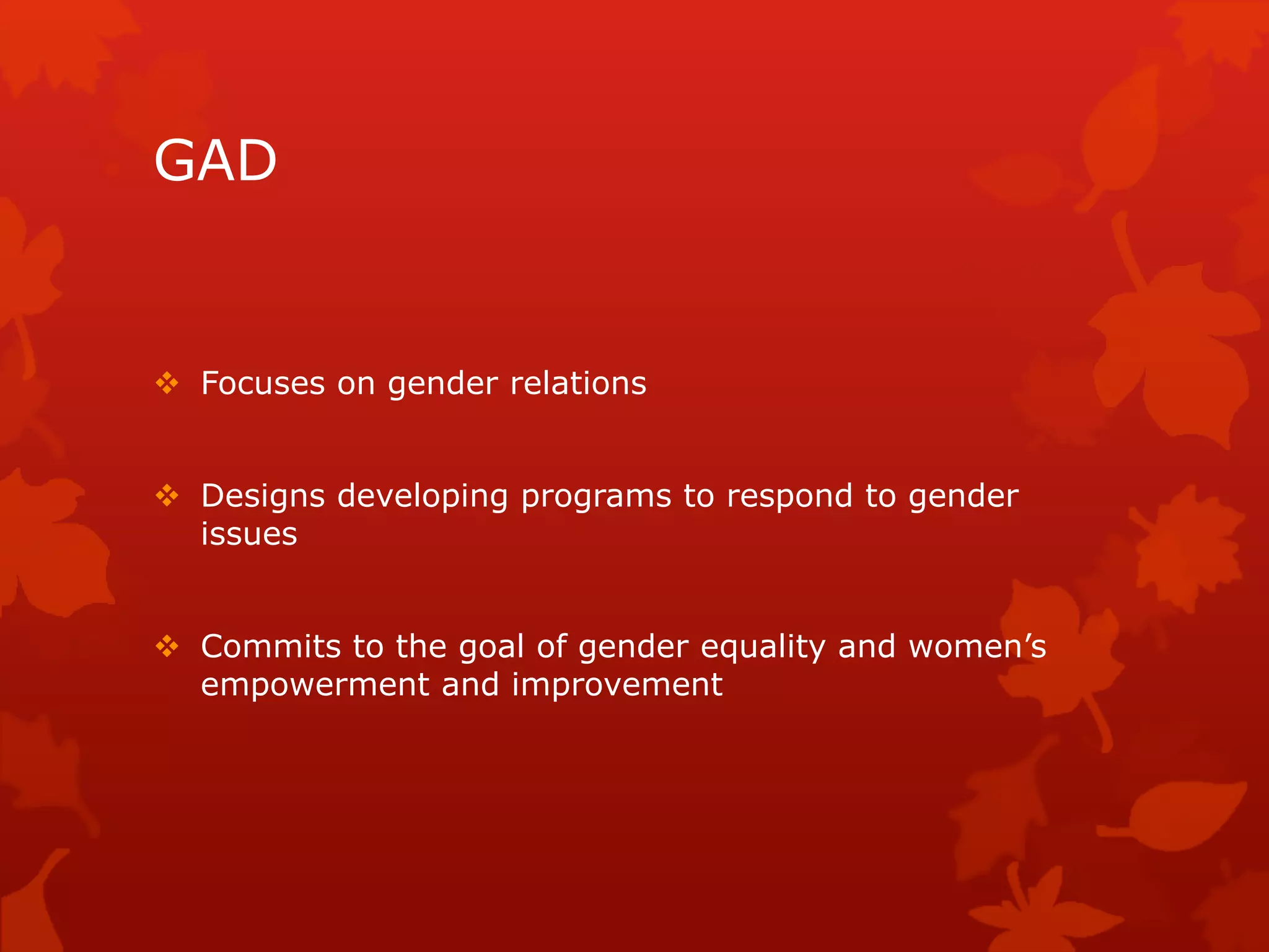 GAD- GENDER AND DEVELOPEMENT | PPTX