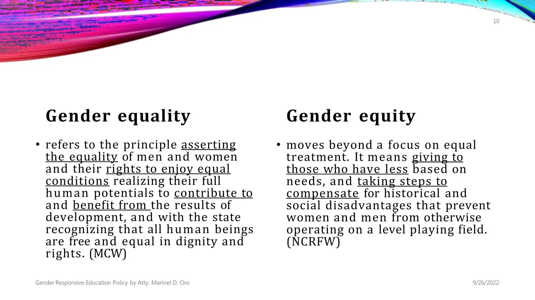 Gender and Development Presentation for INSET | PPTX