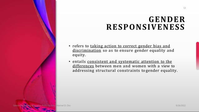 Gender and Development Presentation for INSET | PPTX