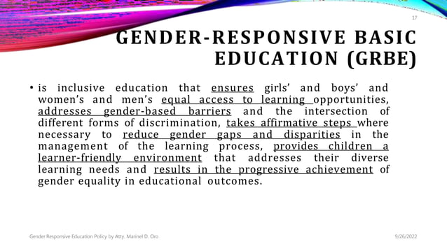 Gender and Development Presentation for INSET | PPTX