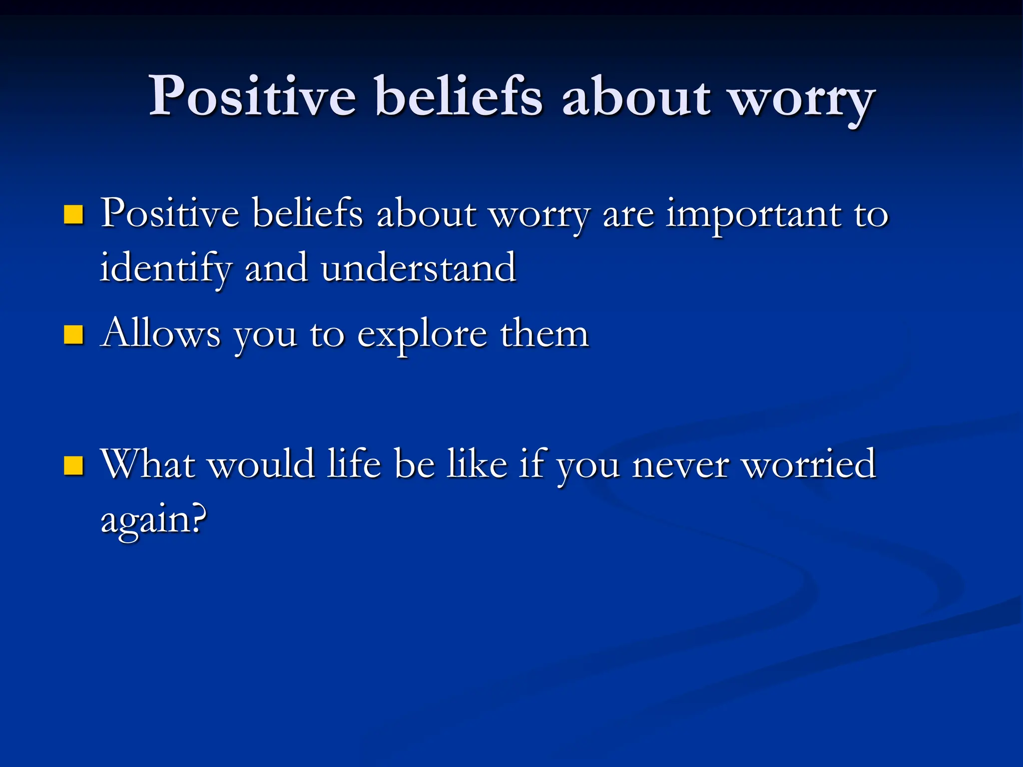 GAD model of Cognitive behavioural Therapy. | PDF