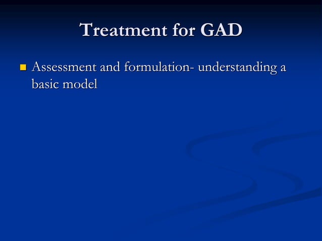 GAD model of Cognitive behavioural Therapy. | PDF