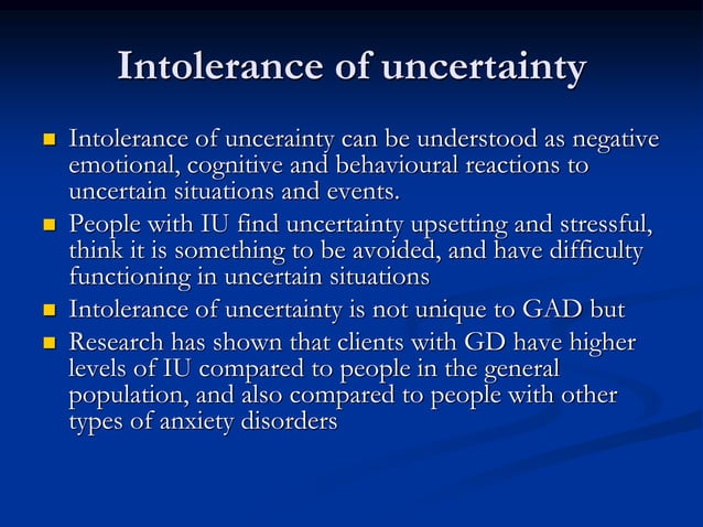 Gad Model Of Cognitive Behavioural Therapy Ppt