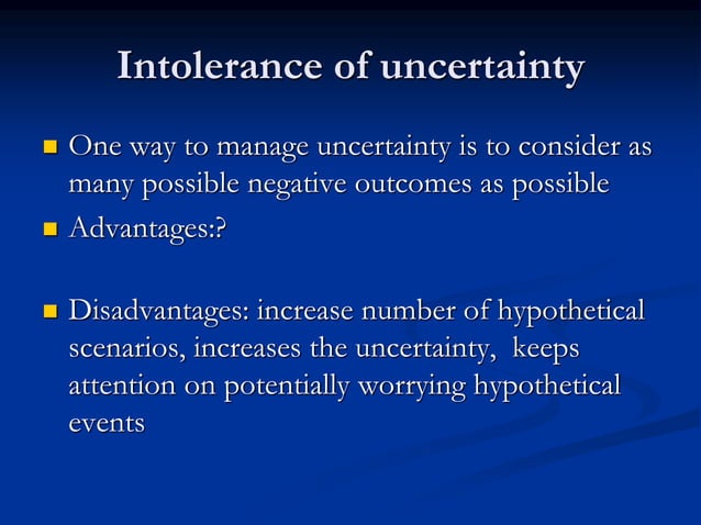 GAD model of Cognitive behavioural Therapy. | PDF