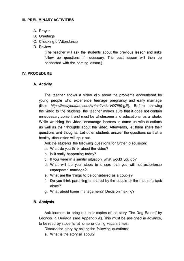 Gad integrated-lesson-plan 5 | DOC | Dating | Family and Relationships