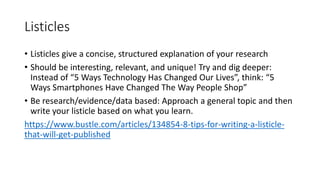 Researching a Listicle | PPTX