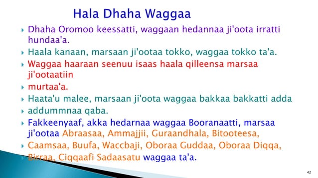 Yaadannoo Barnoota Gadaa kutaa 8ffaa 2016 | PPTX