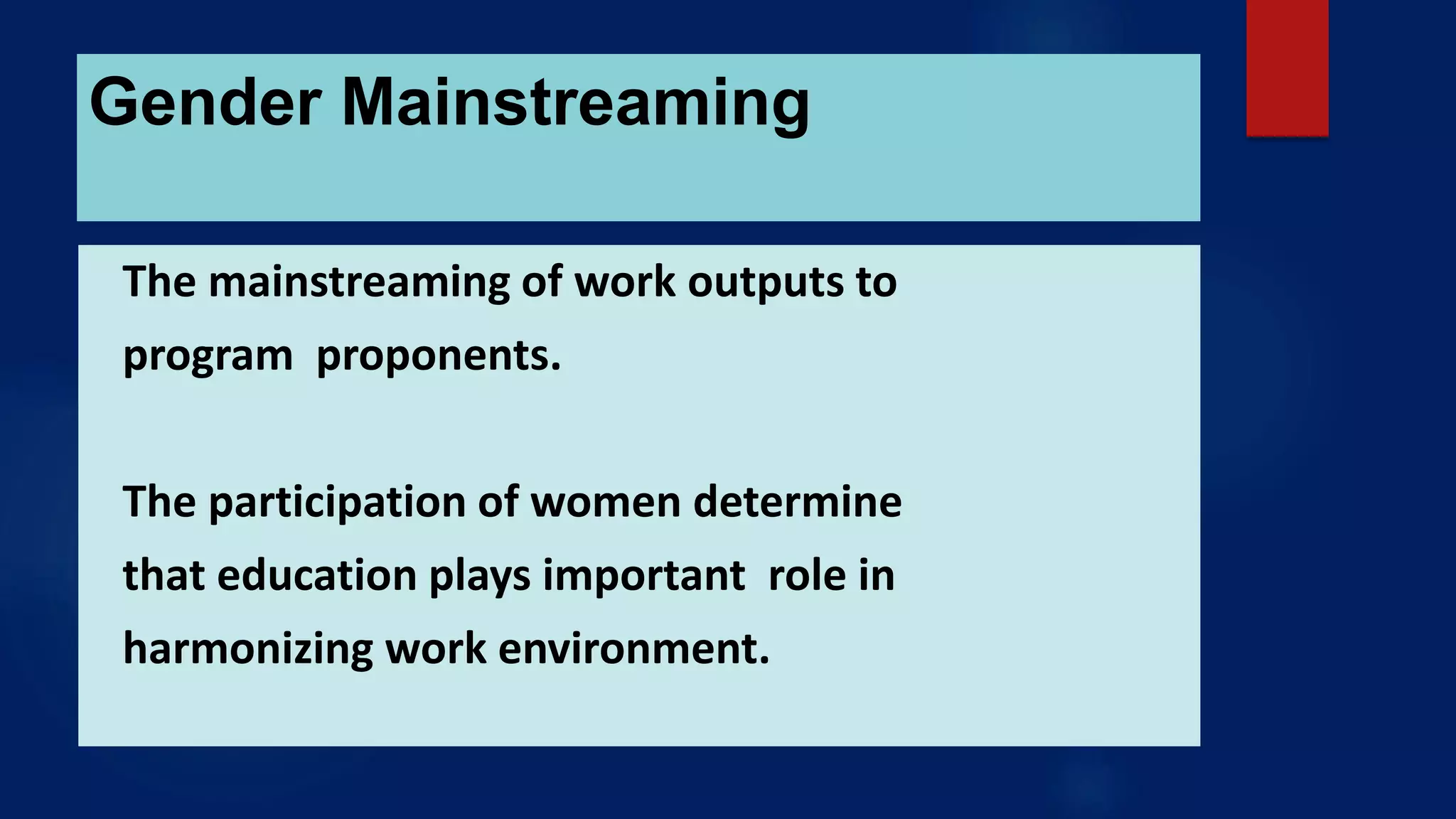 Gad acknowledeging gender mainstreaming | PPT