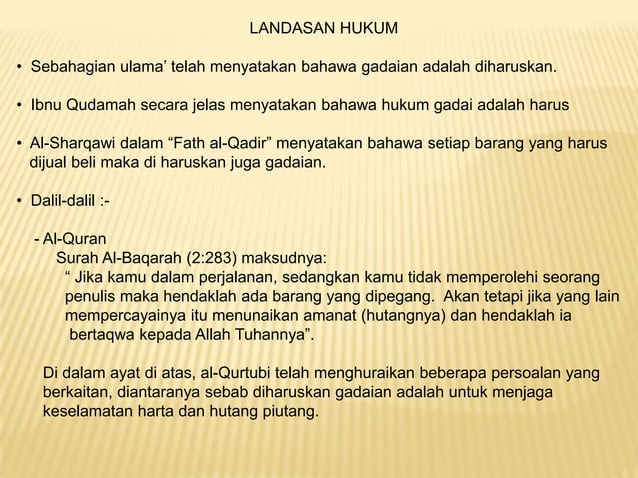 Gadaian Islam (Ar Rahn) | PPTX