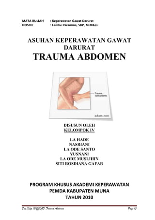 Gadar ''trauma abdomen'' AKPER PEMKAB MUNA | PDF