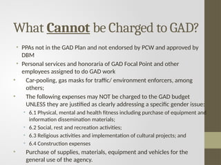 GENDER AND DEVELOPMENT BASIC GUIDELINES AND MANDATES | PPTX