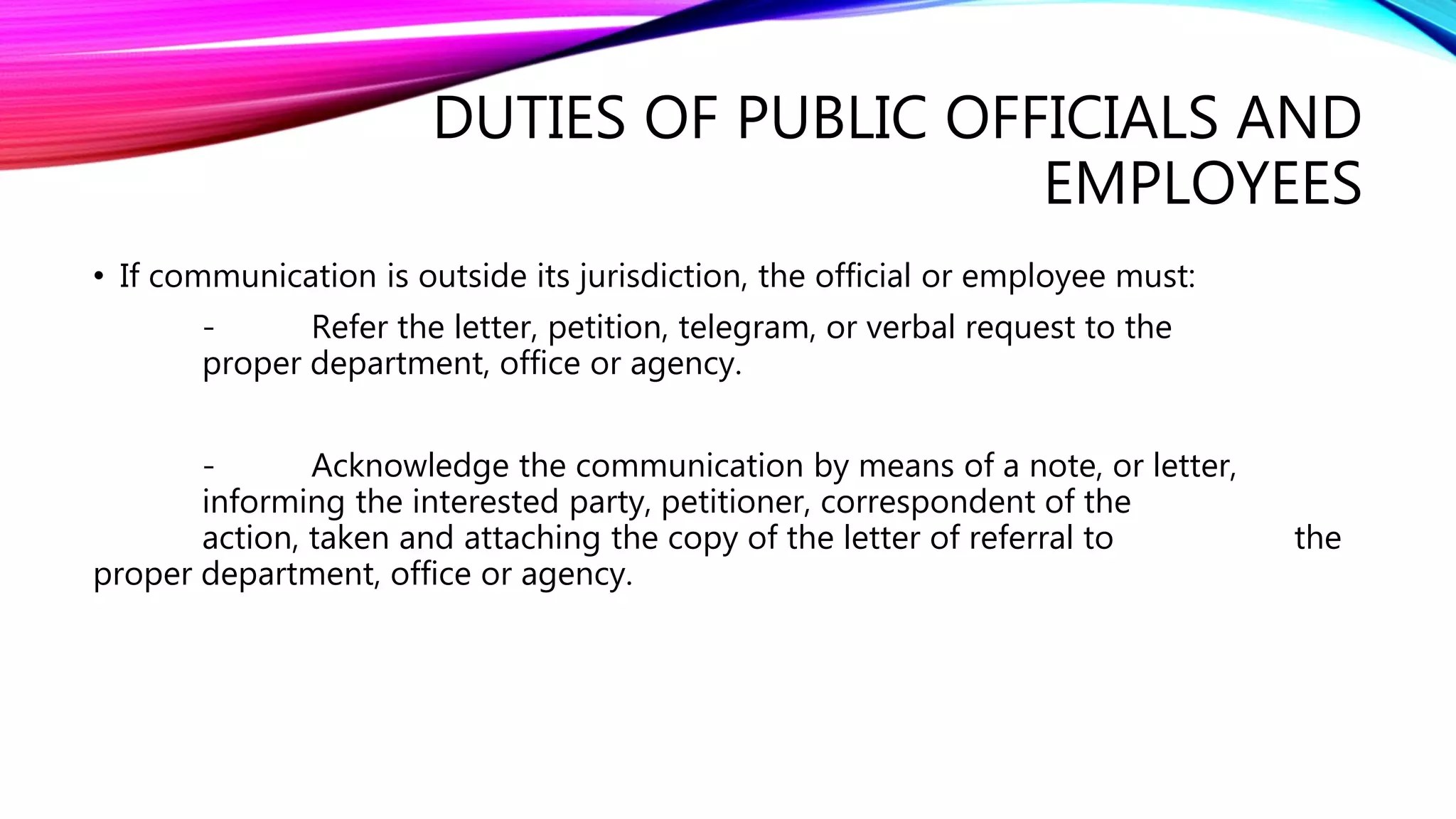 Code of Conduct and Ethical Standards of Public Officials and Employees ...