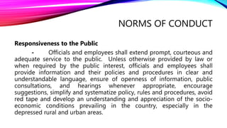 Code of Conduct and Ethical Standards of Public Officials and Employees ...