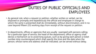 Code of Conduct and Ethical Standards of Public Officials and Employees ...