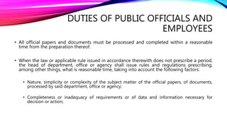 Code of Conduct and Ethical Standards of Public Officials and Employees ...