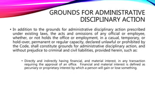 Code of Conduct and Ethical Standards of Public Officials and Employees ...