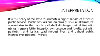 Code of Conduct and Ethical Standards of Public Officials and Employees ...