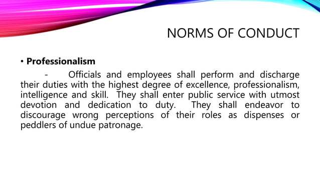Code of Conduct and Ethical Standards of Public Officials and Employees ...