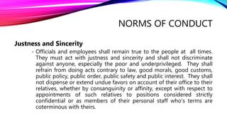 Code of Conduct and Ethical Standards of Public Officials and Employees ...