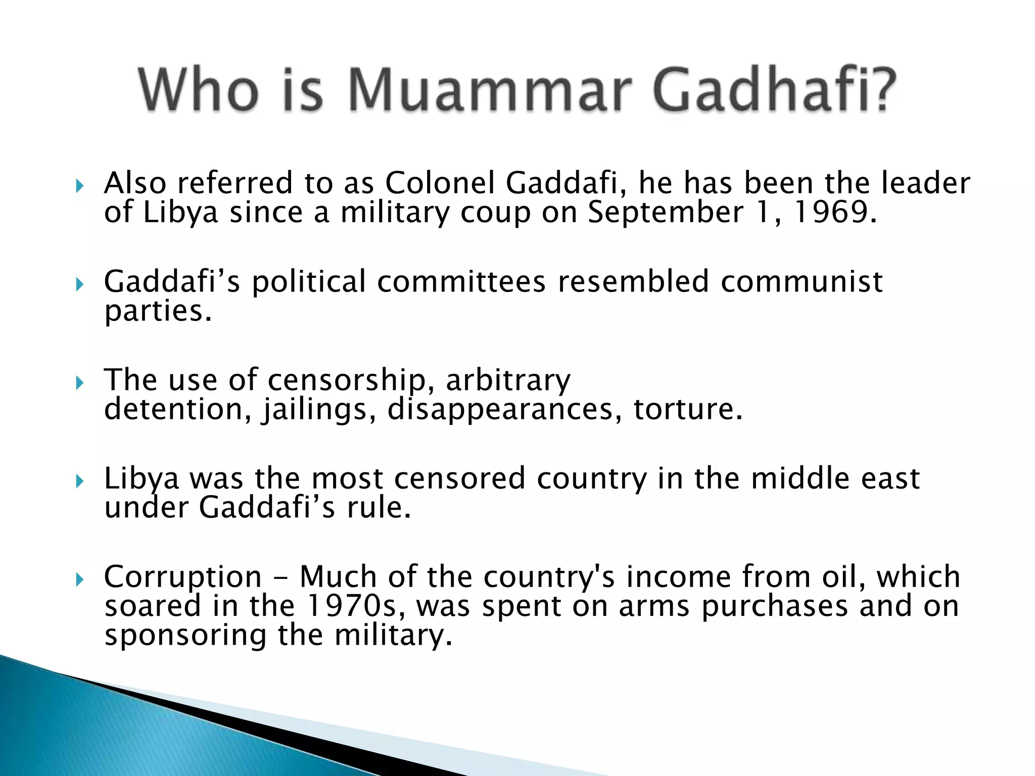 Gaddafi ss history | PPTX