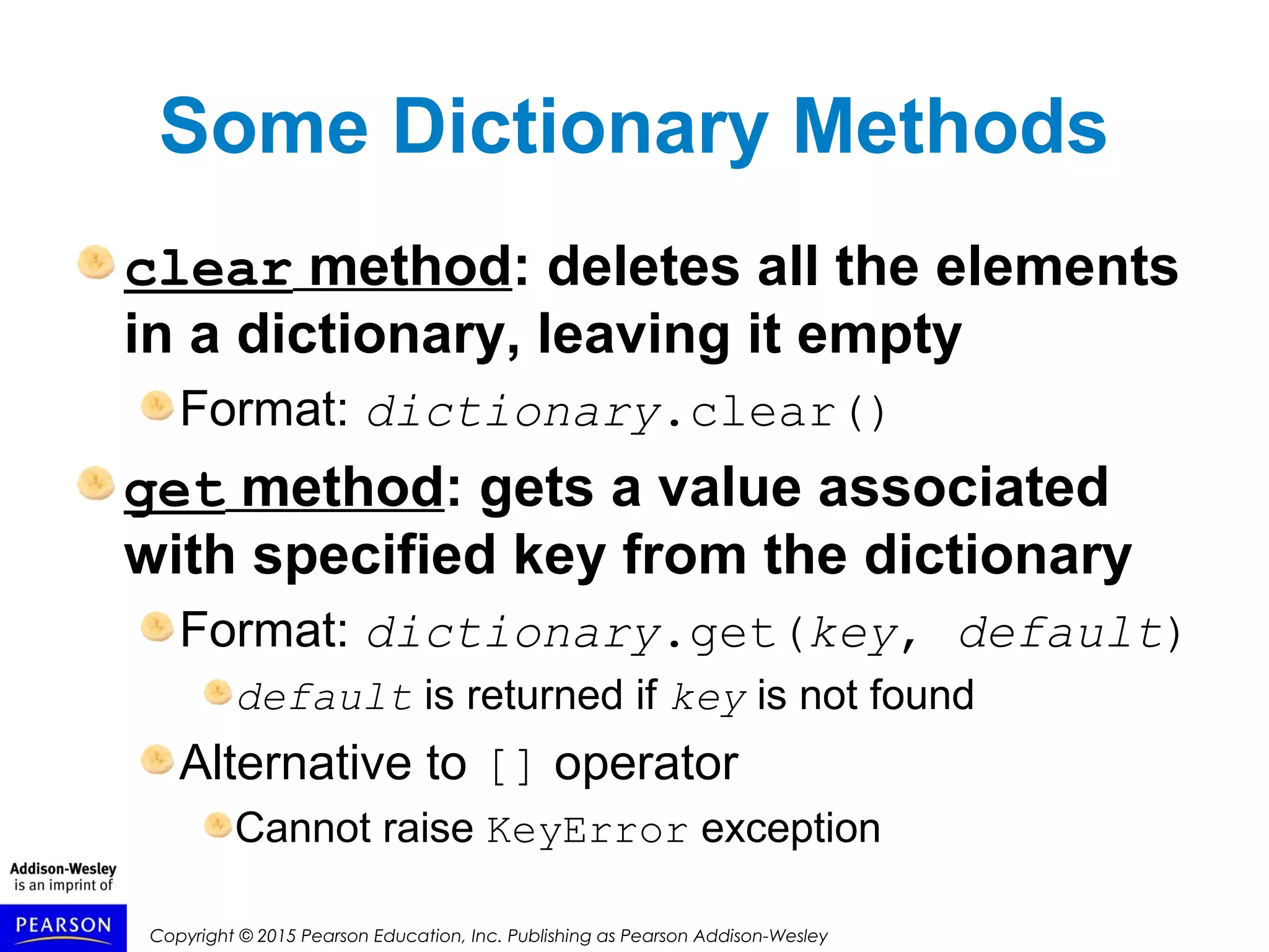 Python Dictionaries And Sets Ppt Programming Languages Computing 1117