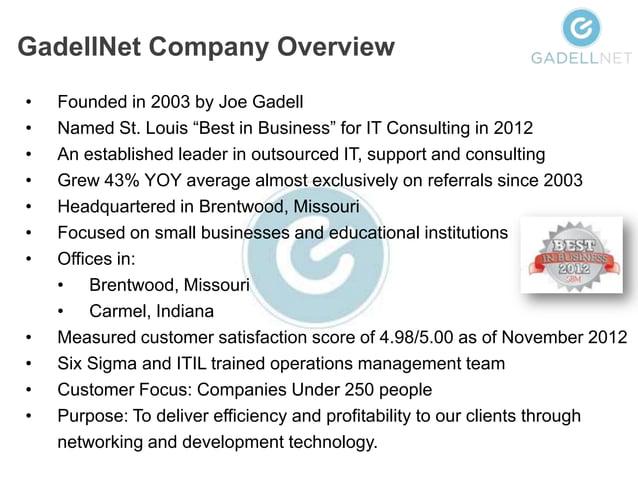 GadellNet Company Overview | PPT