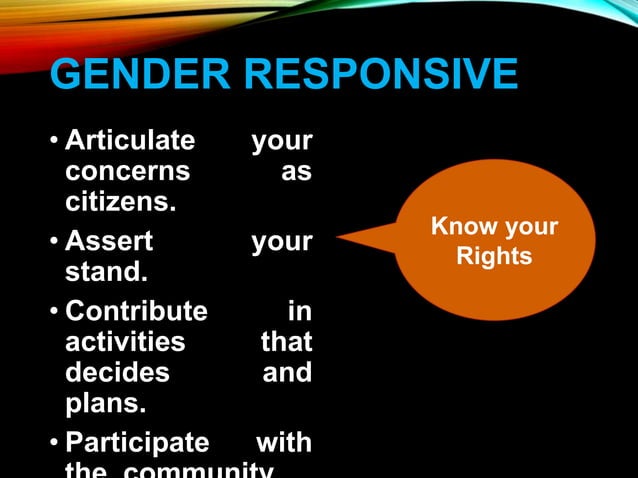 GAD Gender Equality and Responsive Society | PPTX