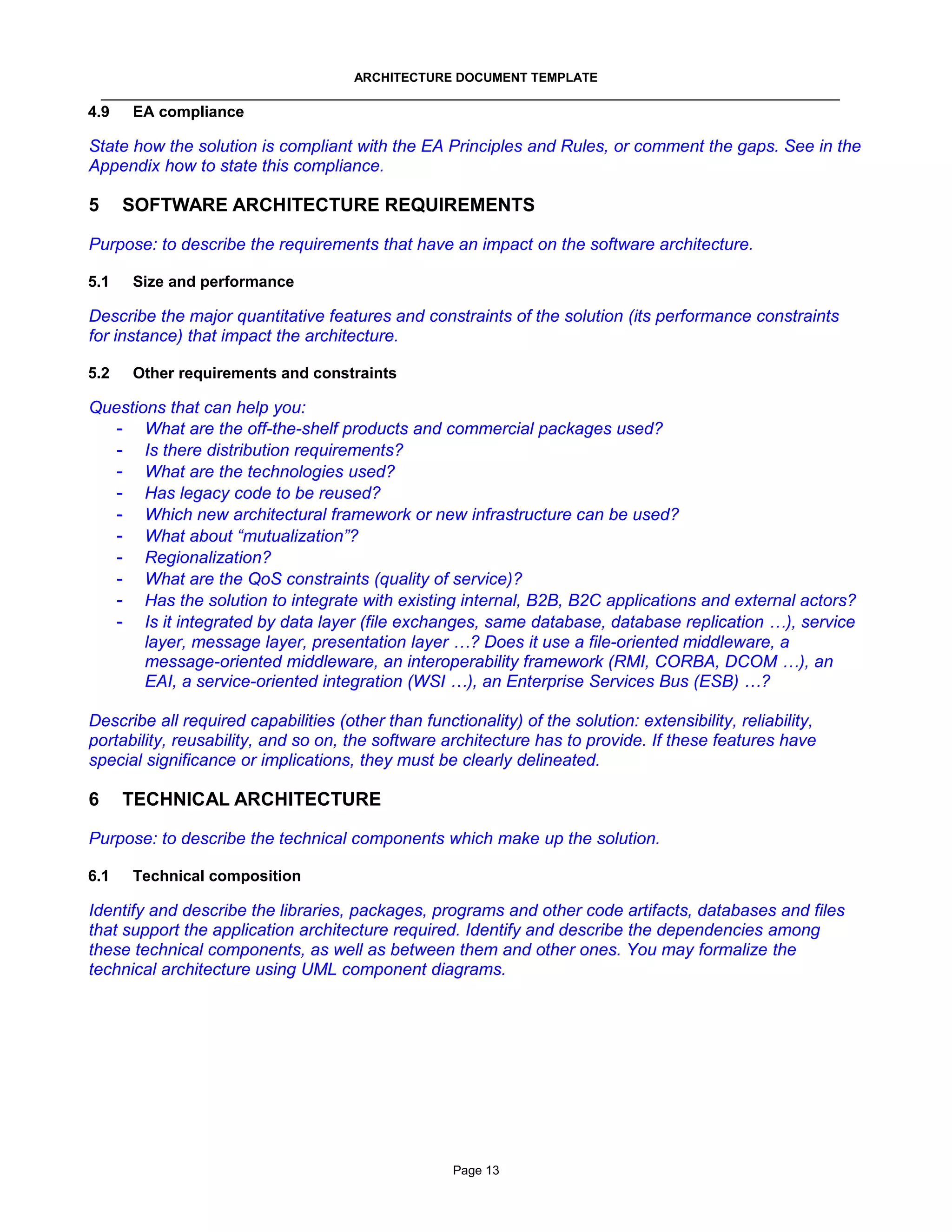 Architecture Document Template | DOC