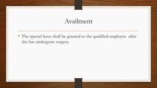 Special Leave Benefit for Women Employees | PPTX