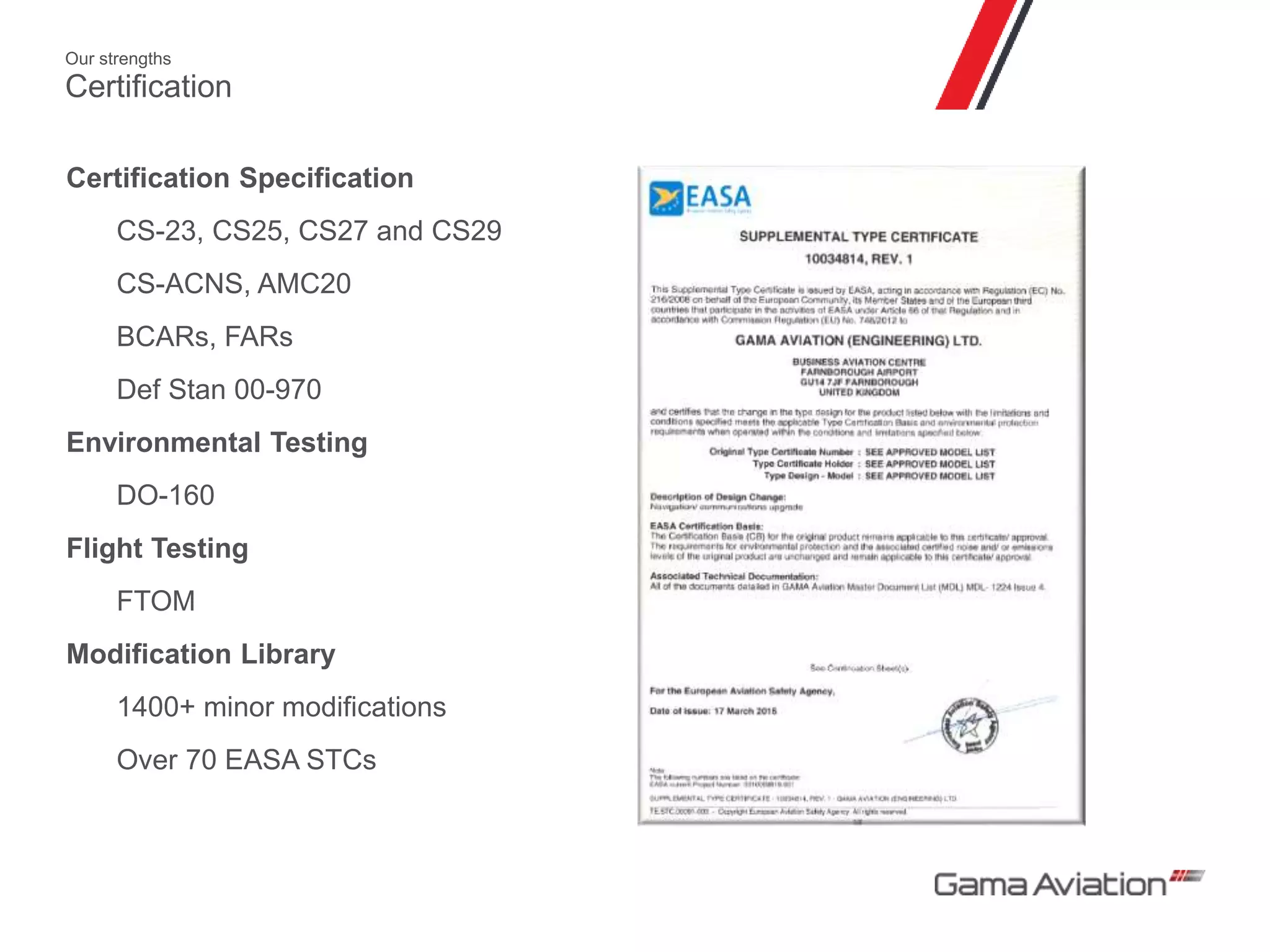 Gama Aviation Design & modifications capability | PPTX