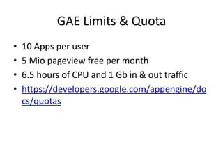 Google App Engine overview (GAE/J) | PDF