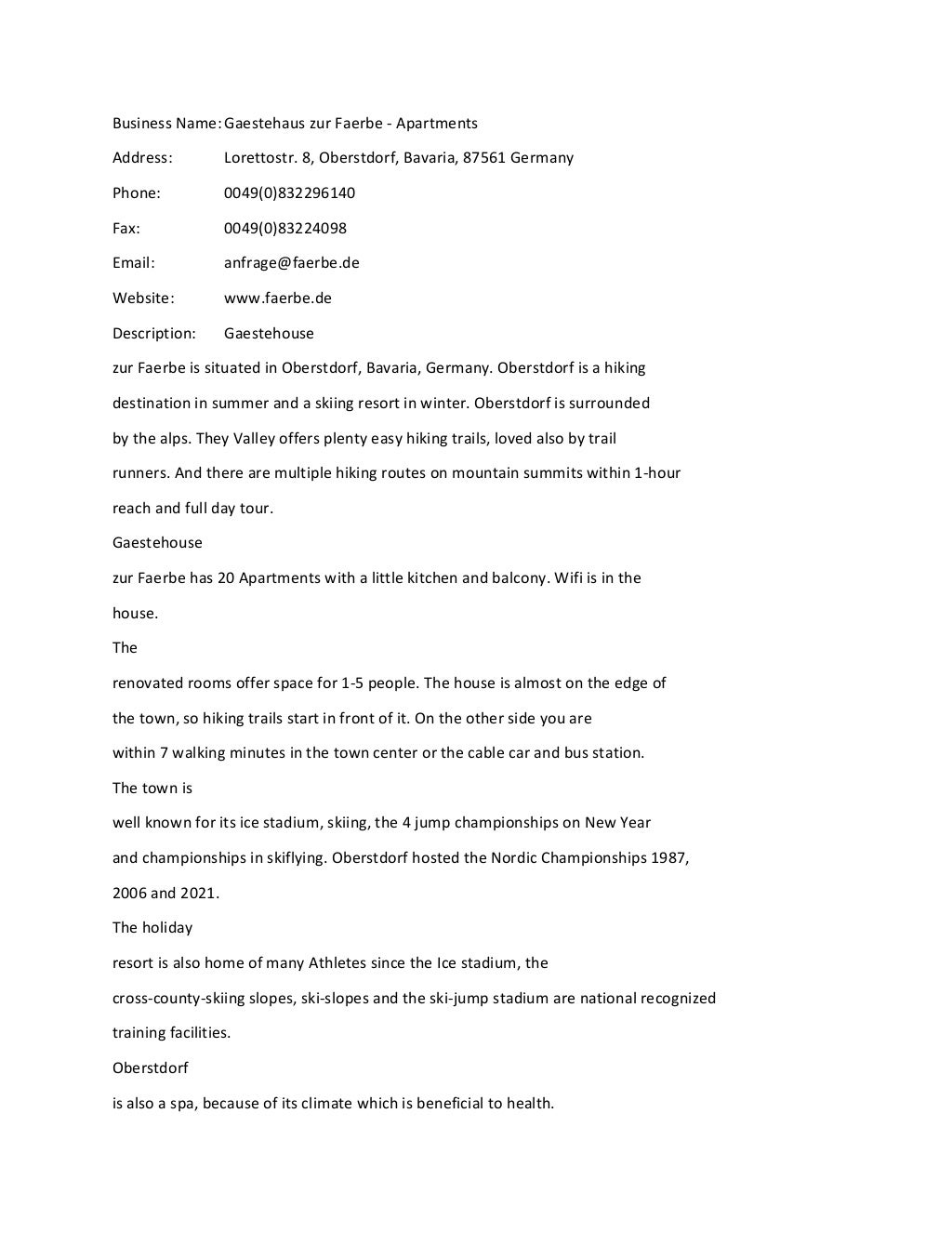 Gaestehaus zur faerbe apartments