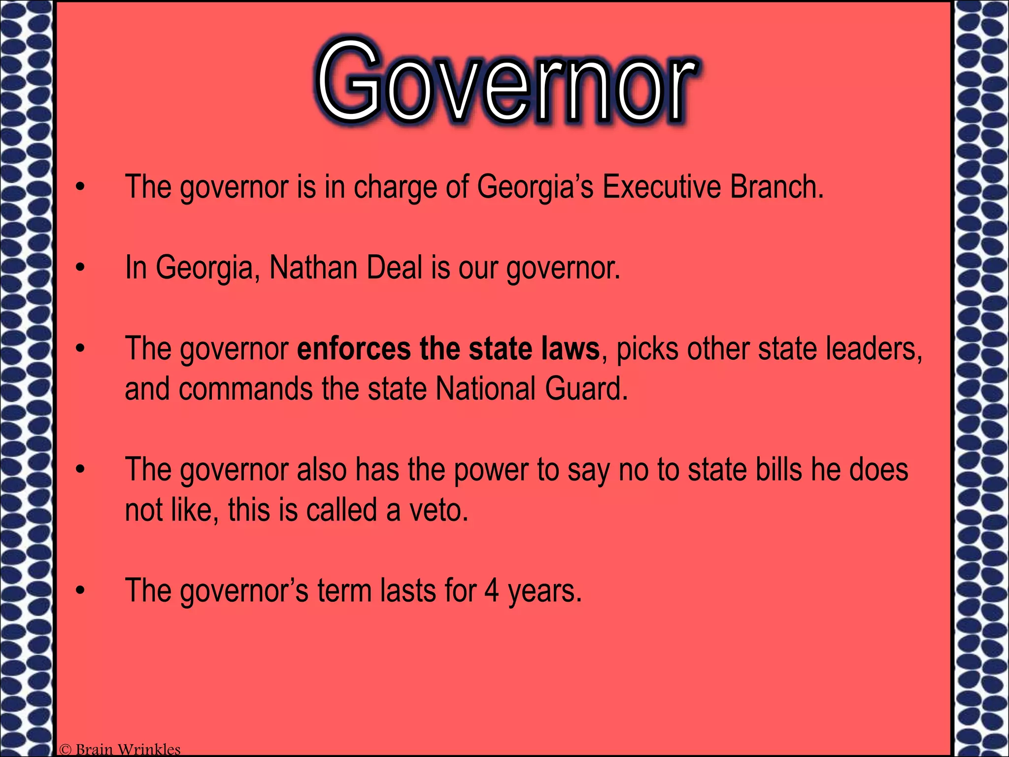 Georgia's Executive Branch | PPTX