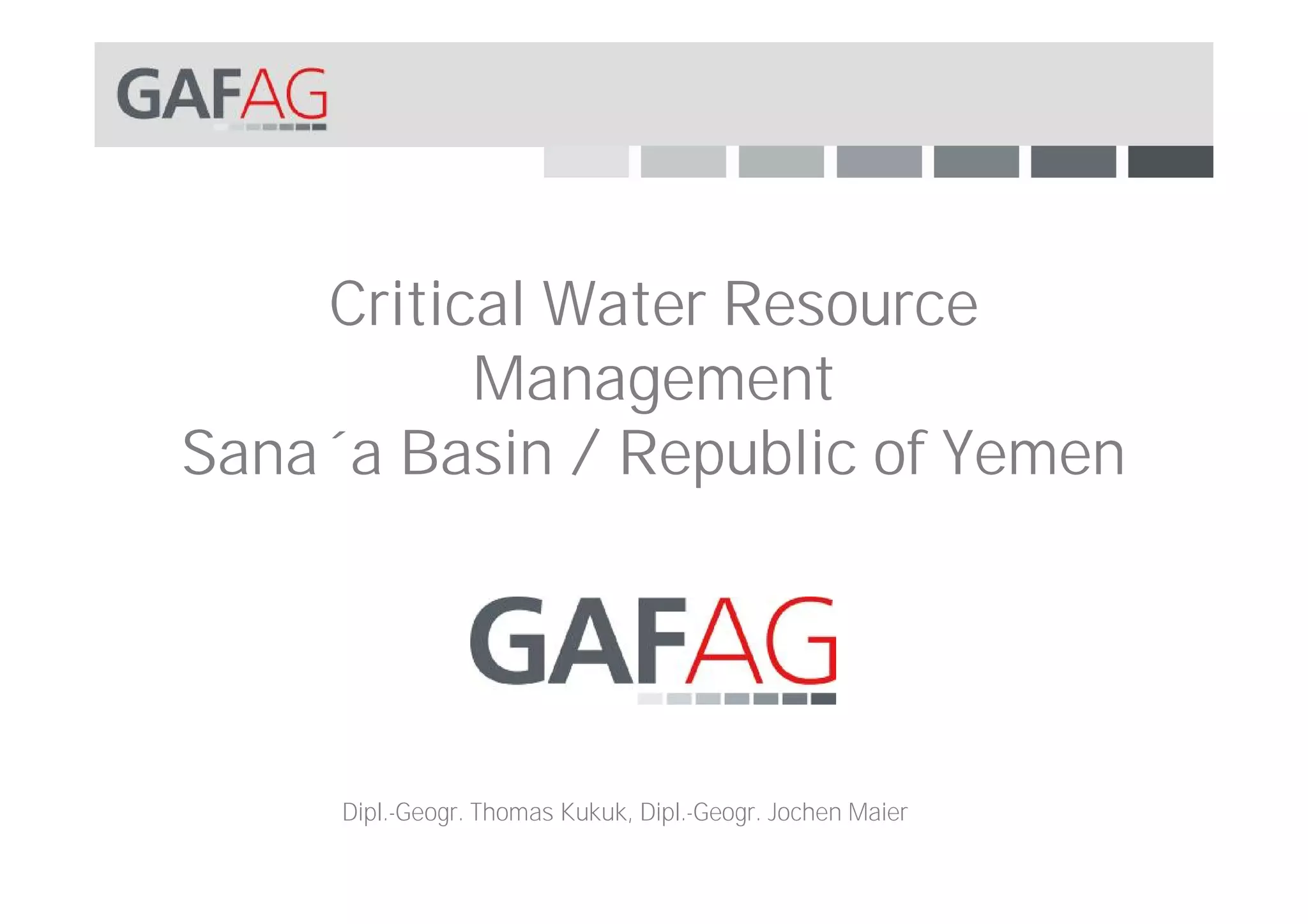 Critical Water Resource Monitoring - Sana´a Basin / Yemen | PDF