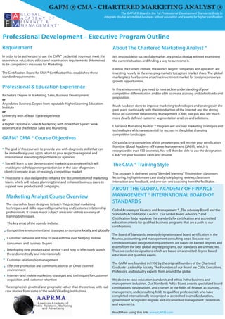 Kenya Chartered Marketing Analyst Certificate Course | PDF