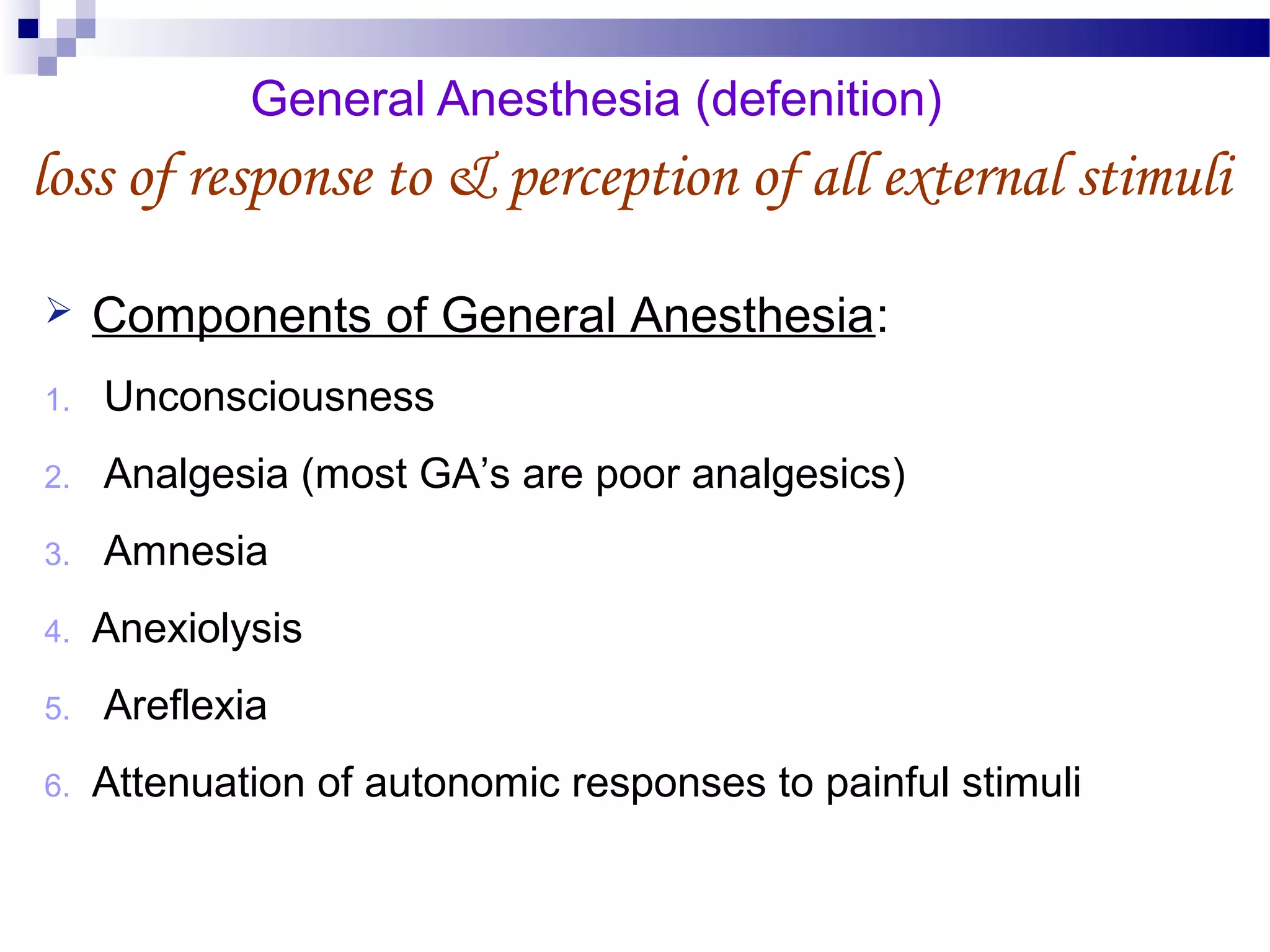 Introduction to Anesthesia for medical students | PPT