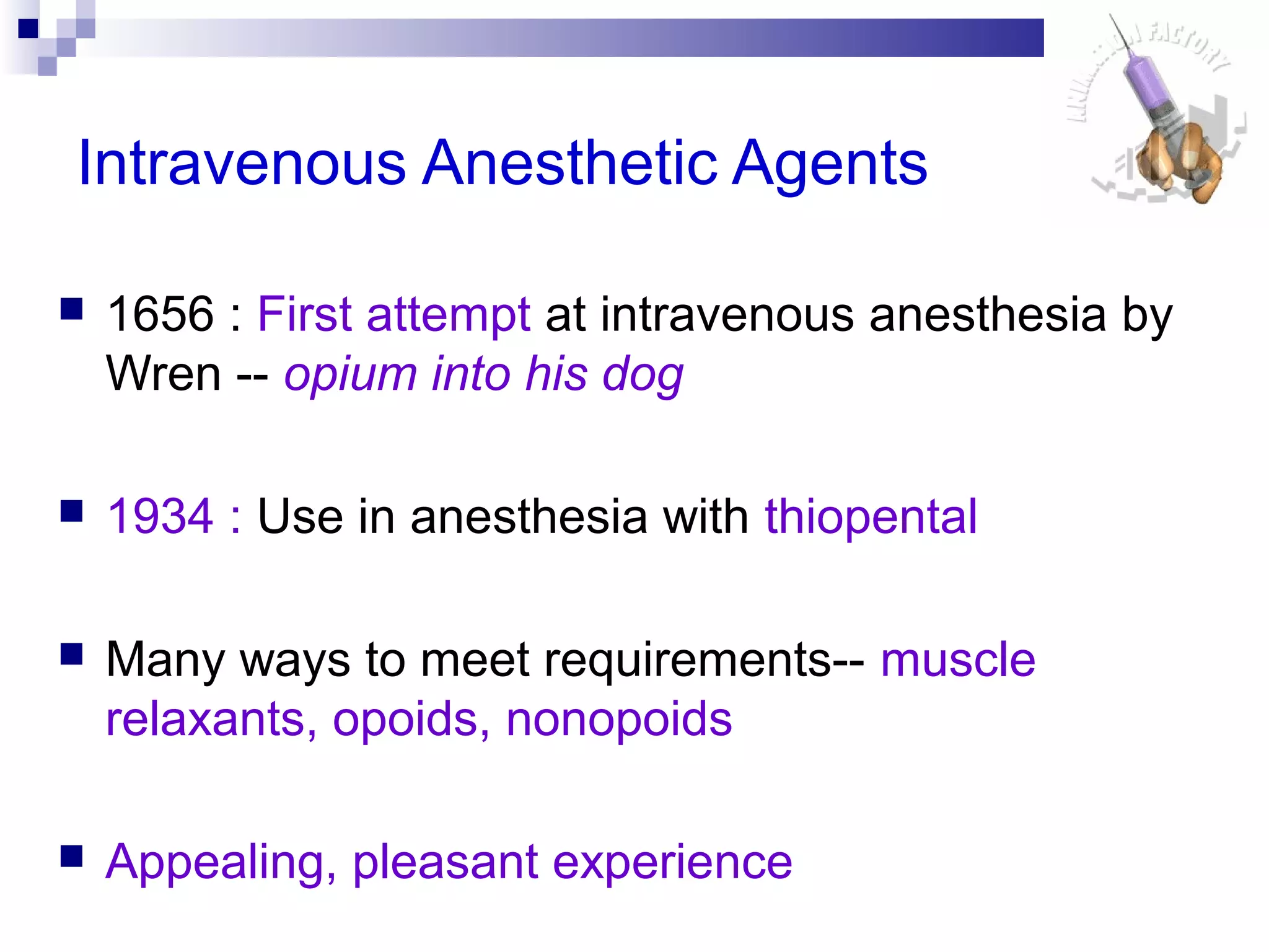 Introduction to Anesthesia for medical students | PPT