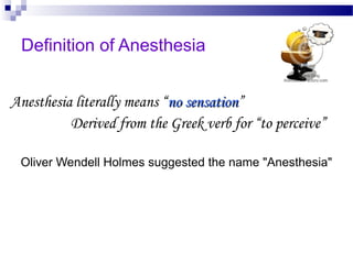 Introduction to Anesthesia for medical students | PPT