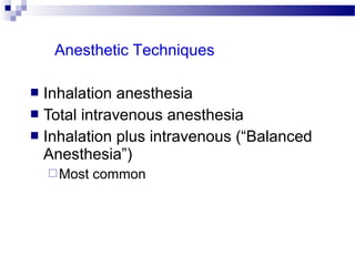Introduction to Anesthesia for medical students | PPT