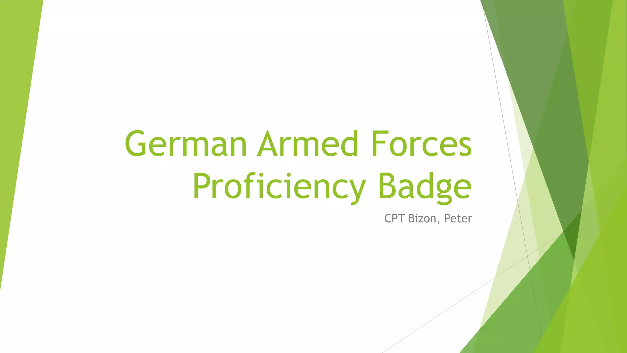 German Armed Forces Proficiency Badge 2018 | PPTX
