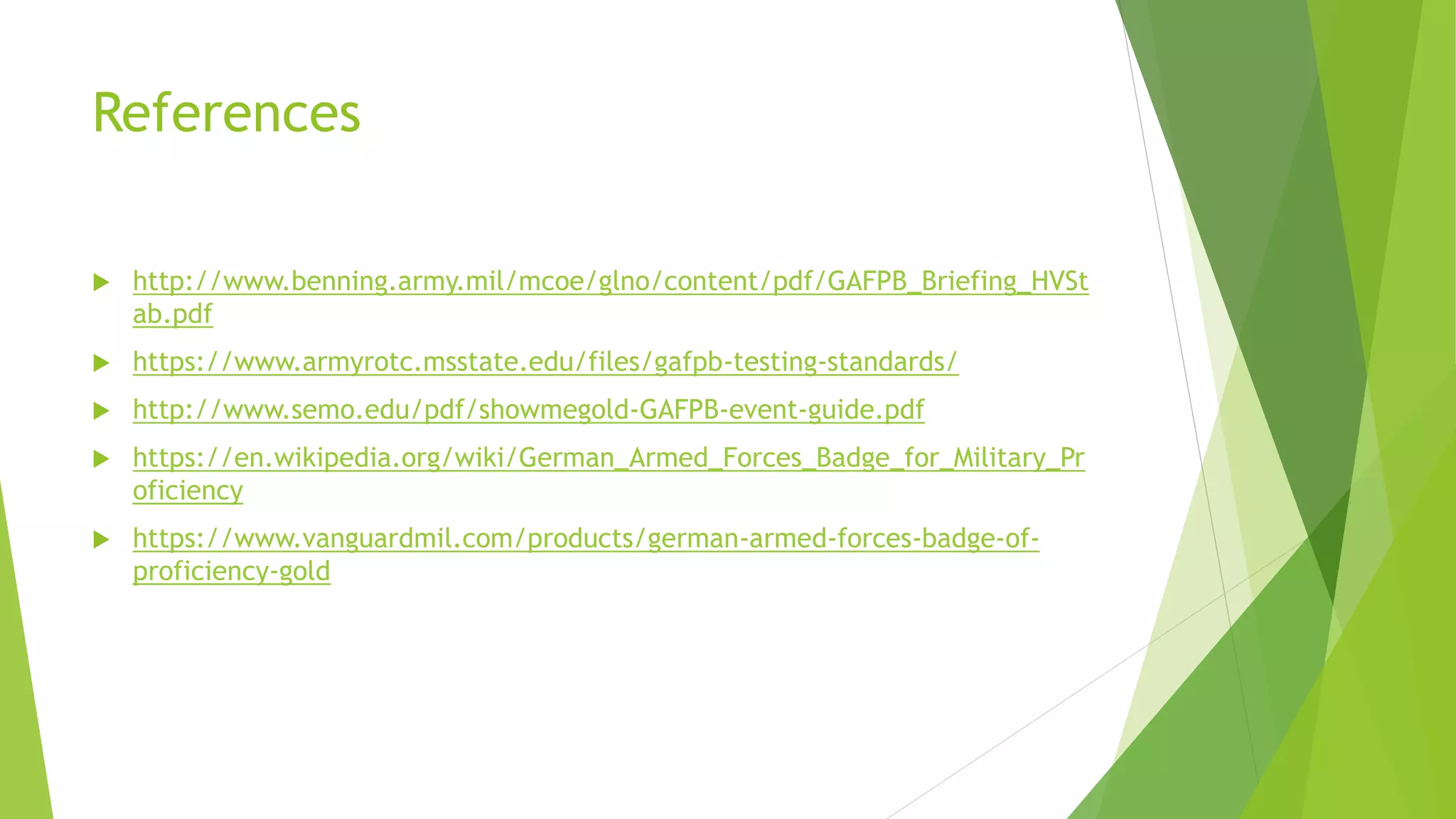 German Armed Forces Proficiency Badge 2018 | PPTX