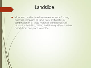 landsliding & mass movement | PPTX