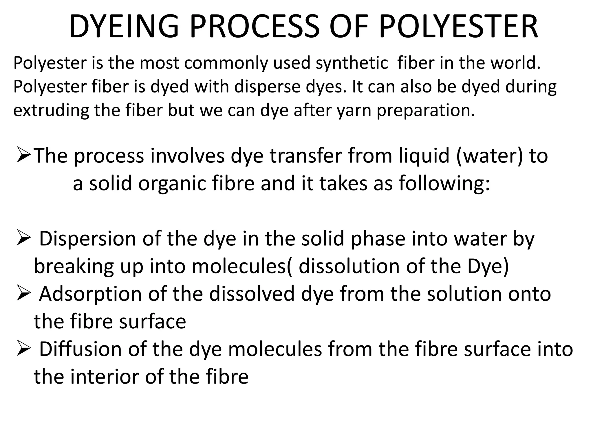 process of manufacturing and dyeing cotton,cotton-polyester,polyester ...