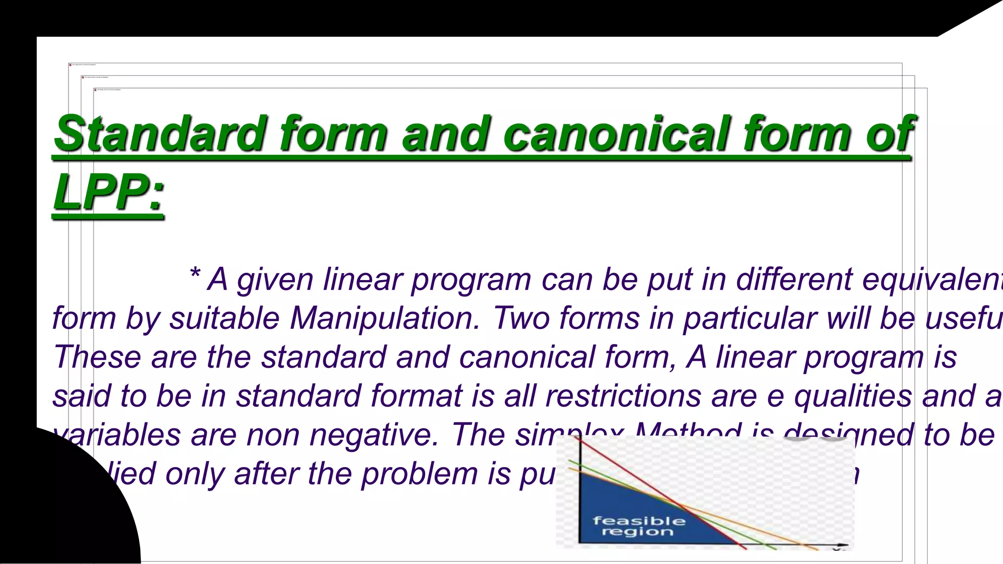 Canonical form and Standard form of LPP | PPTX