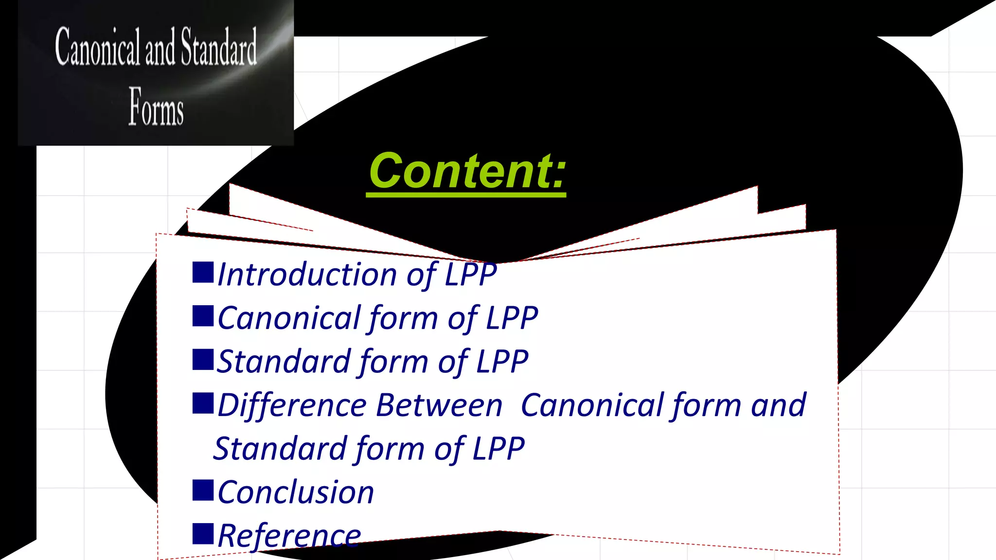 Canonical form and Standard form of LPP | PPTX