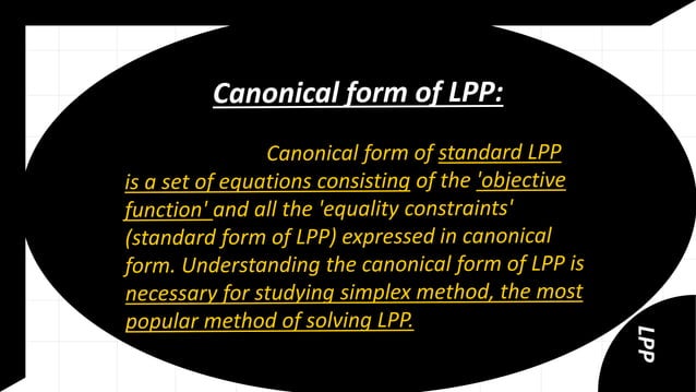 Canonical form and Standard form of LPP | PPTX