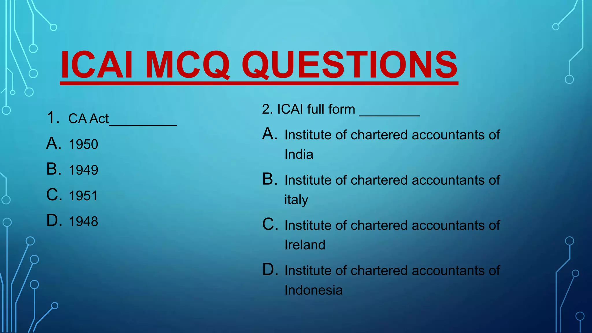 Institute of charted accountants of India | PPTX